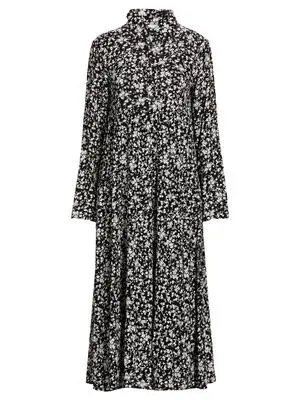 GANNI Ganni Floral Print Long Sleeve Midi Dress
