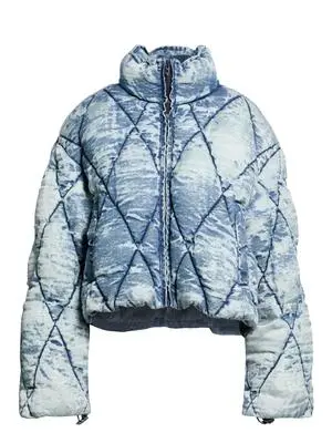 DIESEL® Quilted Denim Jacket With Embroidered Logo - Blue