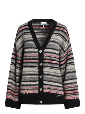 GANNI Ganni Striped Button-Down Cardigan