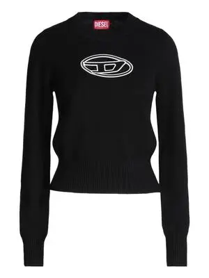 DIESEL® Embroidered Logo Knit Sweater - Black