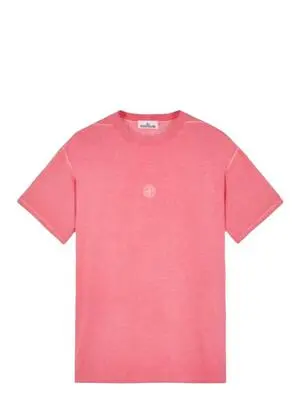 Stone Island Logo Printed Crewneck T-shirt - Pink