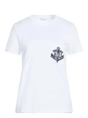 Max Mara Logo Embroidered Crewneck T-shirt - White
