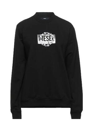 DIESEL® Solid-color Round-neck Hoodie - Black