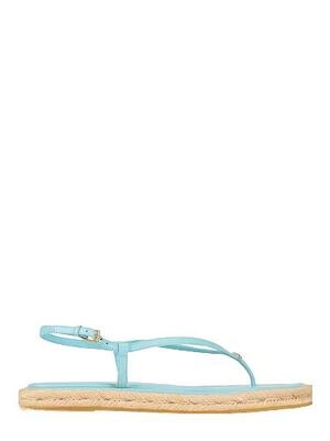 Tory Burch Leather Espadrille Sandals With Buckle Fastening - Blue