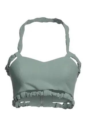 GANNI Ganni Halterneck Cropped Top With Zip Fastening