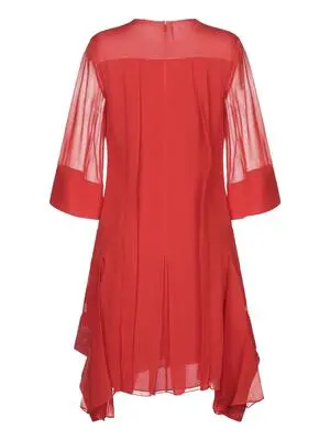 CHLOÉ Chloe Lace Crepe Crewneck Short Dress