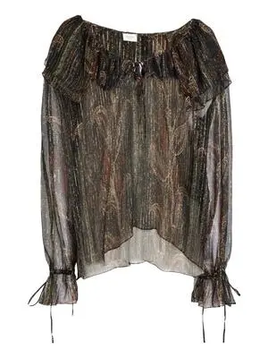 SAINT LAURENT Saint Laurent Paisley-Print Sheer Blouse