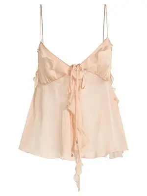 Chloé Chloe Silk Ruffled Camisole Nude