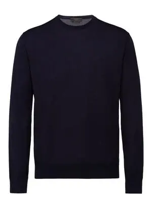 Prada Knitted Crewneck Jumper - Blue