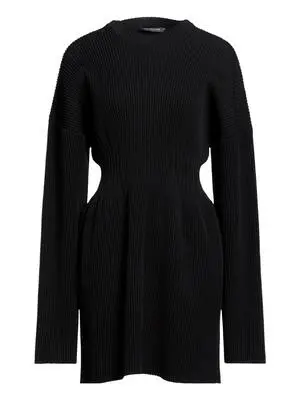 Balenciaga Knitted Flared Dress - Black