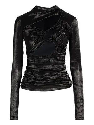 Isabel Marant Étoile Draped Neckline Long Sleeve Top - Black