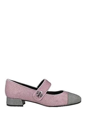 TORY BURCH Tory Burch Two-Tone Metallic Mary Jane Flats