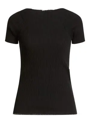 Sportmax Ribbed Knit T-shirt - Black