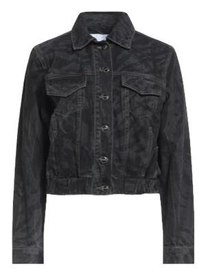 GANNI Logo Denim Jacket - Black