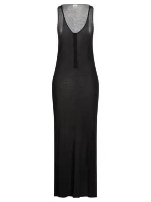 SAINT LAURENT Saint Laurent Ribbed Jersey Sleeveless Maxi Dress