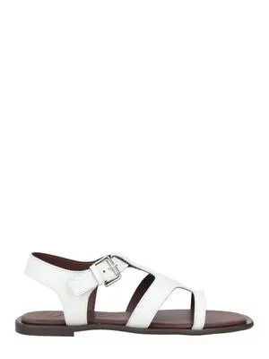 MAXCO. Max&co. Flat Roman Sandals With Buckle Fastening - White