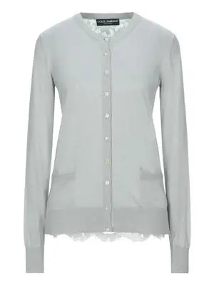 DOLCE & GABBANA Dolce & Gabbana Lace Trim Lightweight Knit Cardigan