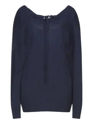 Chloé Long Sleeve Round Neck Tie Detail Sweater - Black