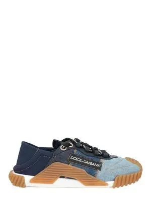 DOLCE & GABBANA Dolce & Gabbana Paneled Denim Low-Top Sneakers