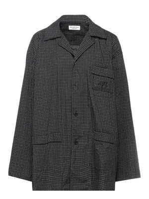 Balenciaga Plaid Woven Long-sleeve Shirt - Black