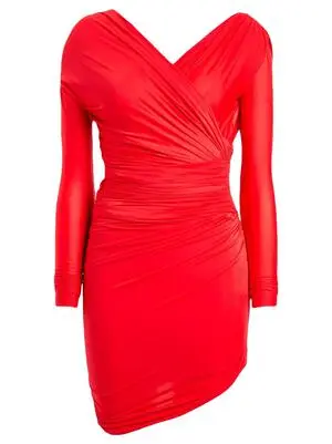 BALENCIAGA Balenciaga Asymmetrical V-Neck Mini Dress With Built-in Shorts