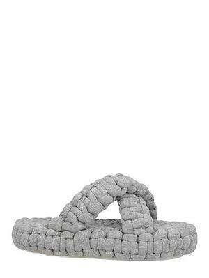 Chloé Flat Slip-on Sandals With Jersey Fabric - Gray