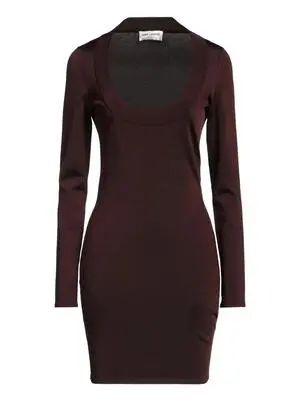 Saint Laurent Knit Bodycon Dress With Long Sleeves - Black