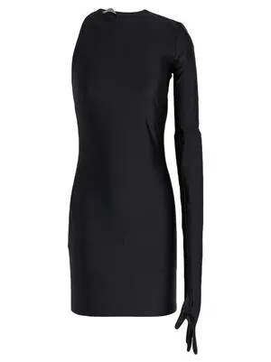 Balenciaga One-shoulder Mini Dress With Detachable Application - Black