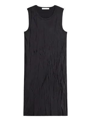 Helmut Lang Crushed Satin Tank Dress - Black
