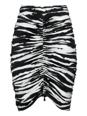BURBERRY Burberry Draped Zebra Print Pencil Skirt