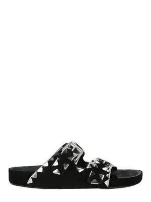 Isabel Marant Étoile Isabel Marant Spliced Leather Embellished Sandals Black