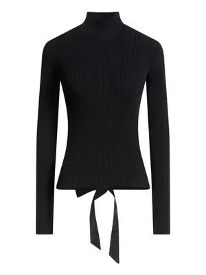 BALENCIAGA Balenciaga Turtleneck Ribbed Knit Sweater With Back Tie Detail