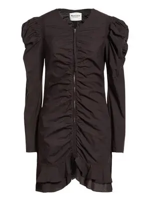 Isabel Marant Étoile Bodycon Dress With Gathered Detail And Ruffles - Black