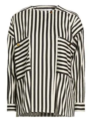Max Mara Striped Woven Blazer - Black
