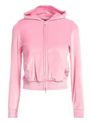 Balenciaga Hooded Sweatshirt Jacket With Embellished Logo - Pink