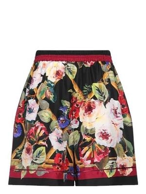 Dolce & Gabbana Printed Floral Satin Shorts - Multicolor
