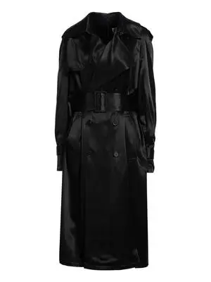 Balenciaga Double-breasted Satin Trench Coat - Black