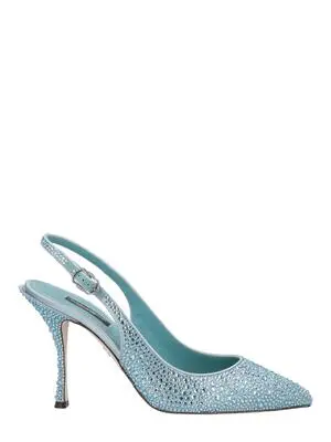 Dolce & Gabbana Rhinestone Embellished Slingback Pumps - Blue