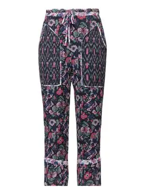 Isabel Marant Étoile Floral-print Crepe Drawstring Trousers - Black