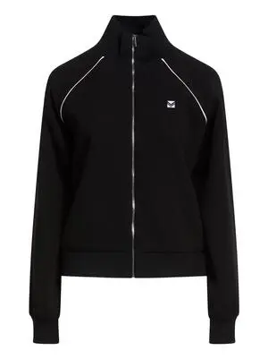 Tory Burch Zip-up Track Jacket With Piped Trims - Black