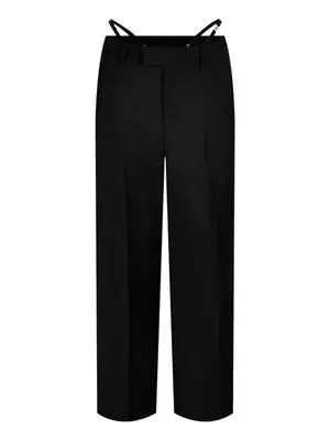 Gucci Mohair Tailored Trousers With Cutout Detail - Black