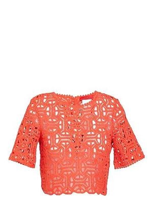 MAXCO. Max&co. Lace Cropped Top - Orange