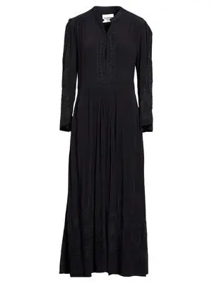 Isabel Marant Étoile Flared Long Sleeve Maxi Dress With Appliqués - Black