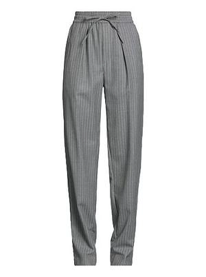 Isabel Marant Étoile Isabel Marant Striped Tapered Flannel Trousers Gray