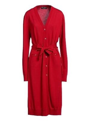 Dolce & Gabbana Belted Long Sleeve Cardigan - Red