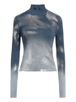 DIESEL® Diesel Two-Tone Metallic Long-Sleeve Turtleneck Knit Gray