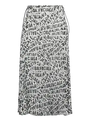 BALENCIAGA Balenciaga Printed Satin Midi Skirt