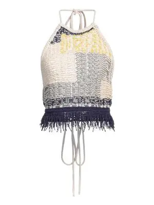 Sportmax Knit Halter Top With Tie Detail - Gray