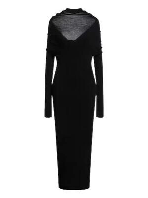 Jacquemus Ribbed Knit Long-sleeve Dress - Black