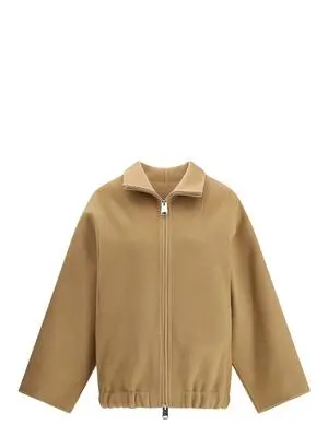 Khaite Khaite Garret High Neck Zipped Jacket Camel